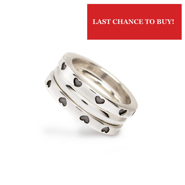 Original Heart Stacking Ring Set - Silver Middle - Scarlett Jewellery