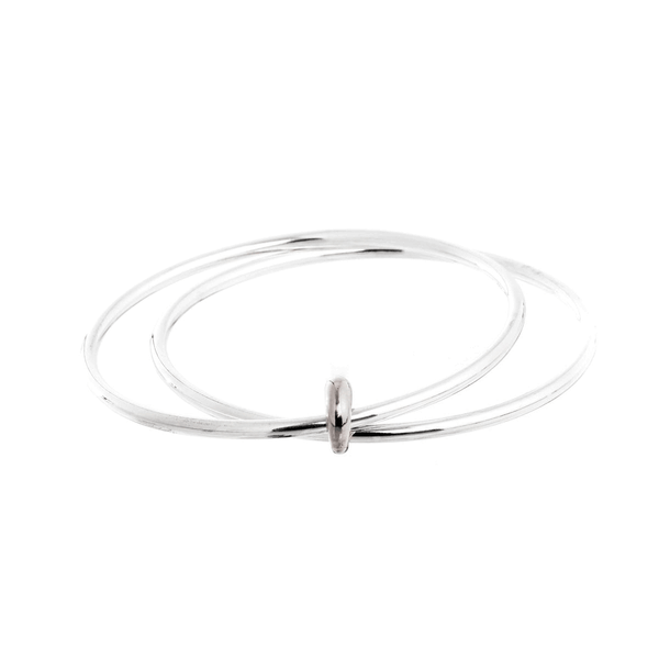 Eclipse Silver Double Bangle - Scarlett Jewellery