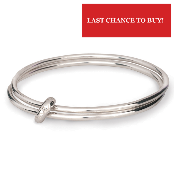 'One Love' Original Silver Double Bangle - Scarlett Jewellery