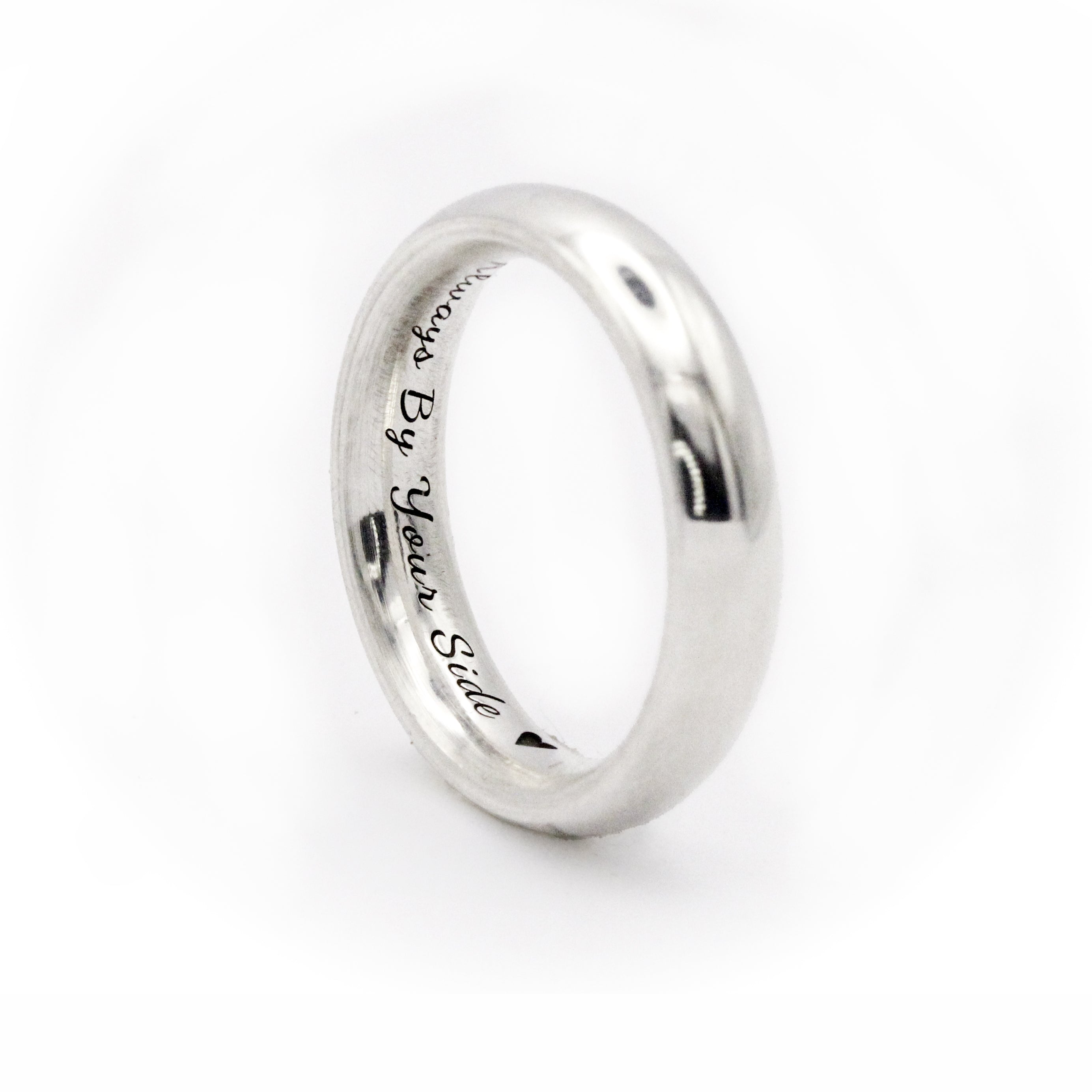 Personalised Hidden Message 5mm Silver Ring – Scarlett Jewellery