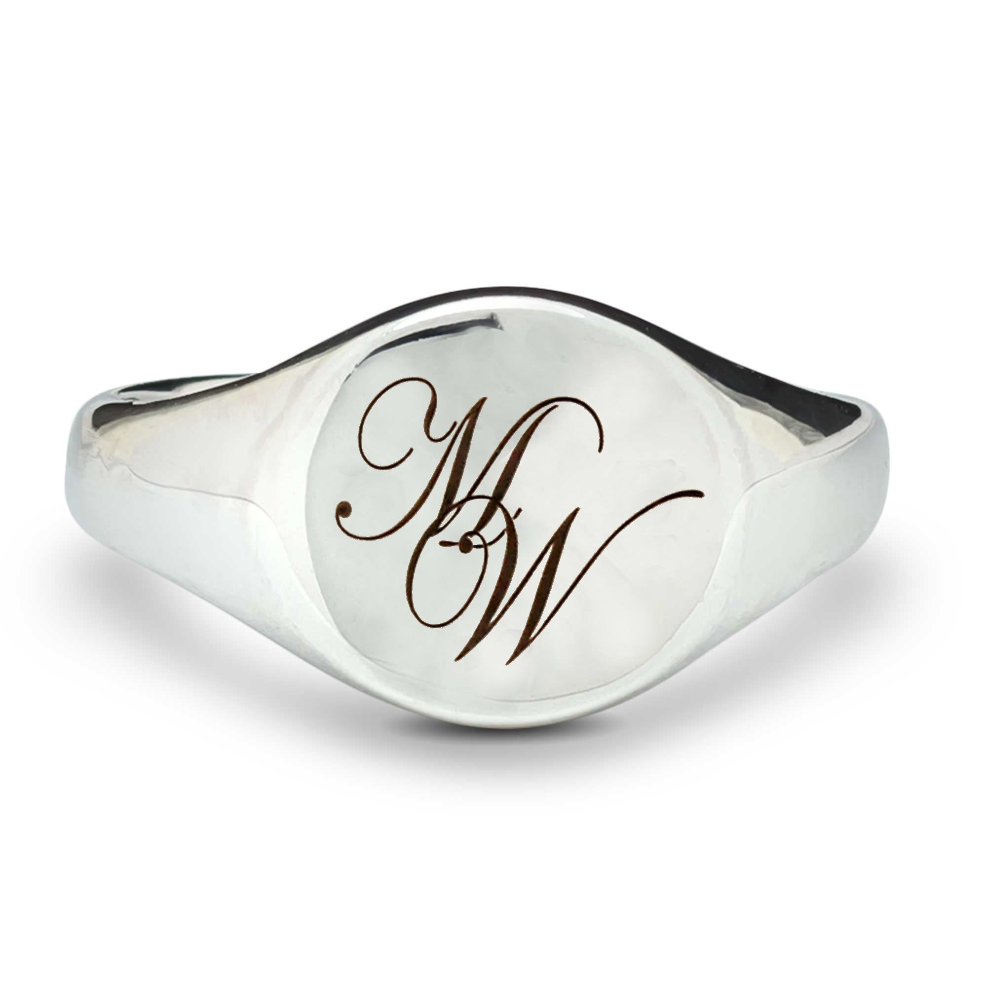 Personalised Initials Men's Silver Signet Ring - Engraved Mans Ring ...