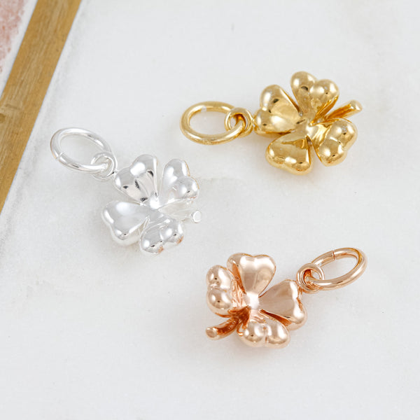 Four Leaf Clover Silver Charm - Lucky Clover Necklace - Scarlett Jewellery