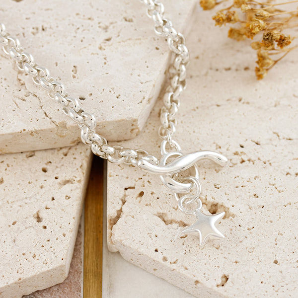 Red Hot' Original T-Bar Silver Necklace - Scarlett Jewellery