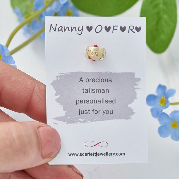 Personalised Gold Mojo Charm Bead - Scarlett Jewellery