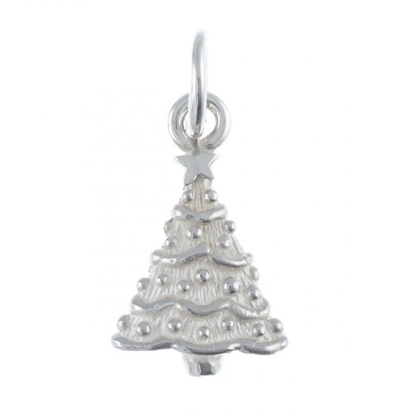 Christmas Tree Silver Charm - Christmas Tree Pendant - Scarlett Jewellery
