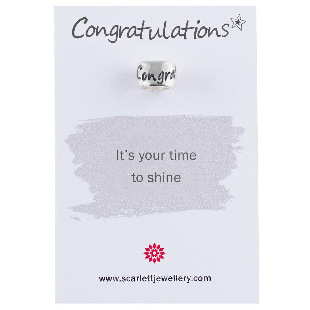 Congratulations Silver Mojo Charm Bead - Graduation Gift – Scarlett ...