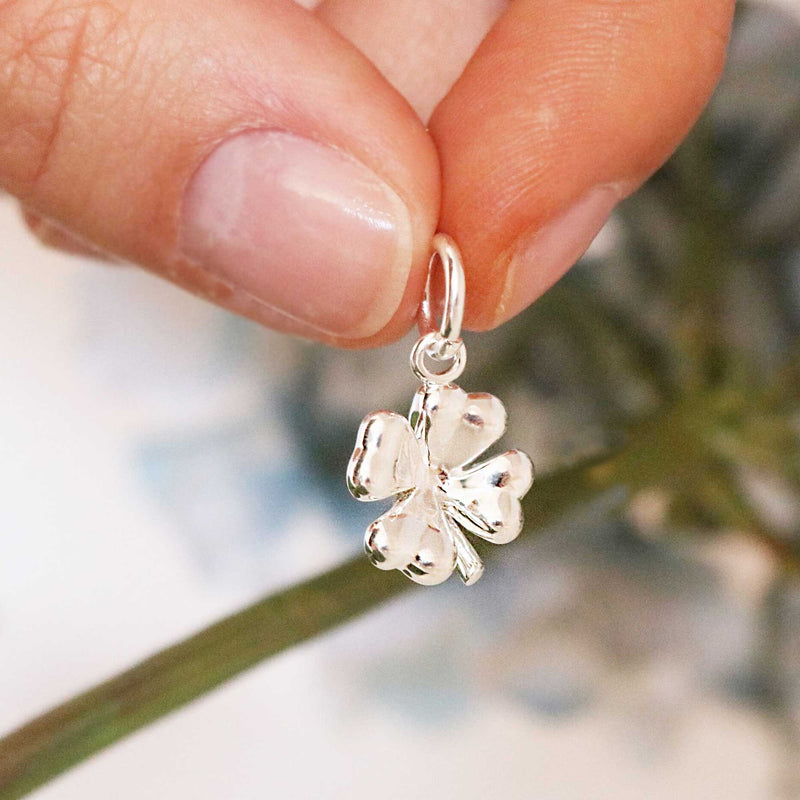 Four Leaf Clover Silver Charm - Lucky Clover Necklace - Scarlett Jewellery