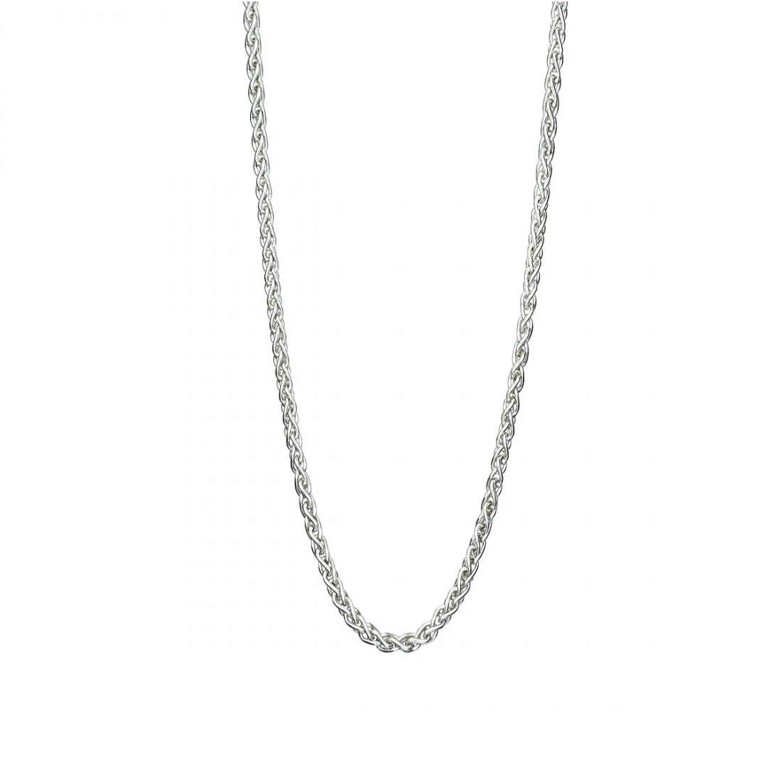 Sterling Silver Spiga Chain Medium Weight- Everyday Plain Necklace ...