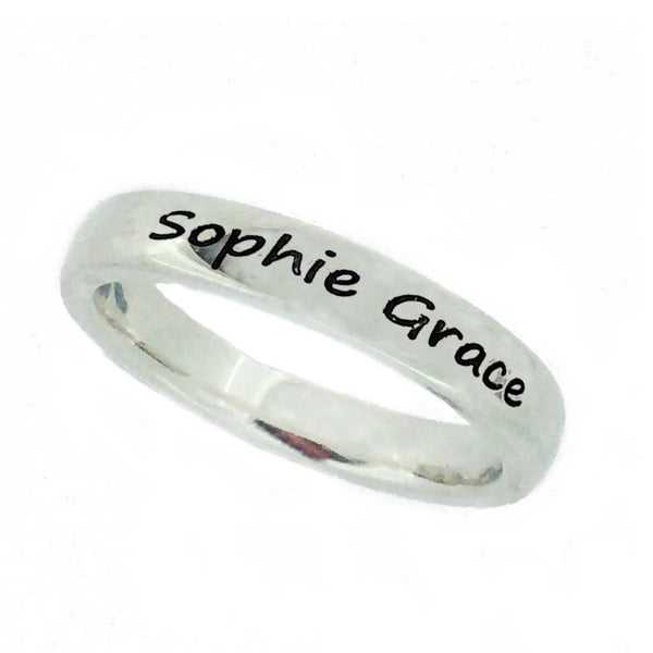 Personalised Slim Silver Message Ring - Scarlett Jewellery