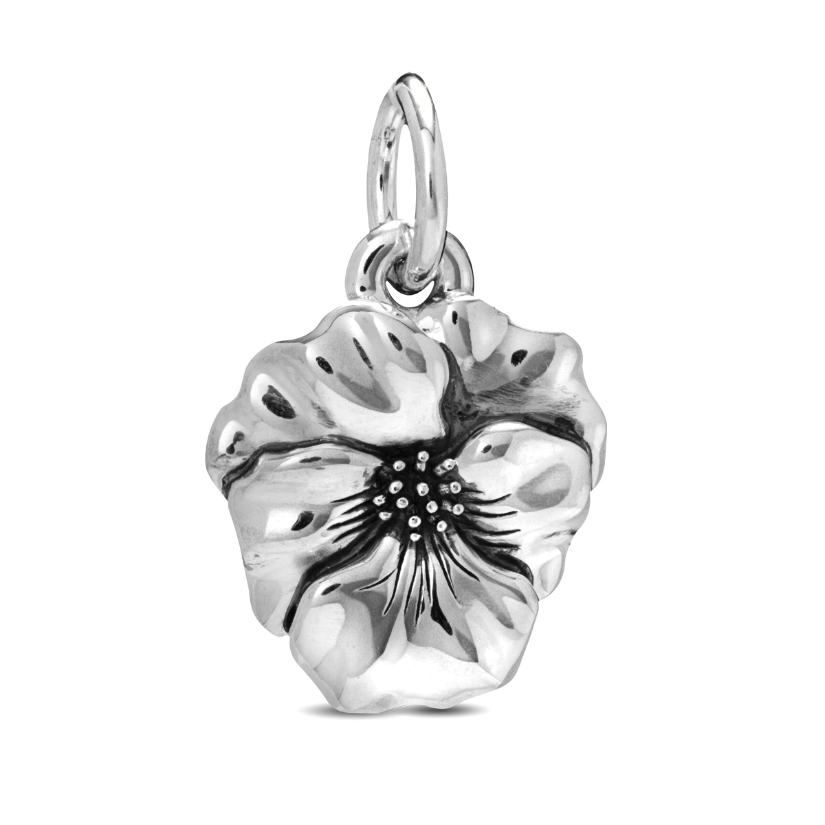 Violet Flower Silver Charm - Violet Pansy Flower Pendant – Scarlett ...