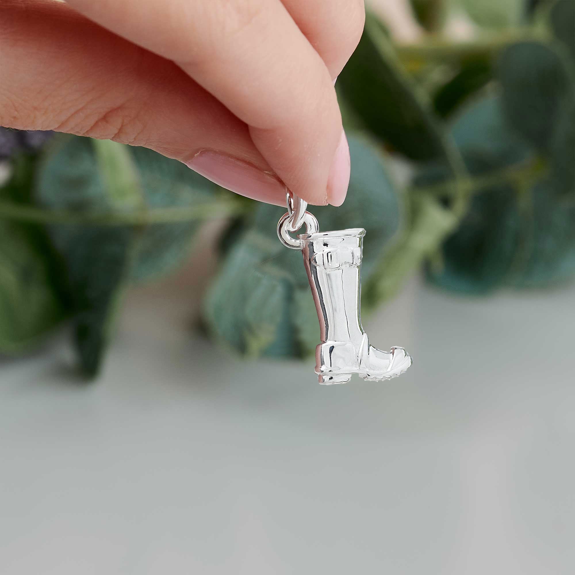 Welly Boot Personalised Silver Charm - Wellington Boot Pendant ...