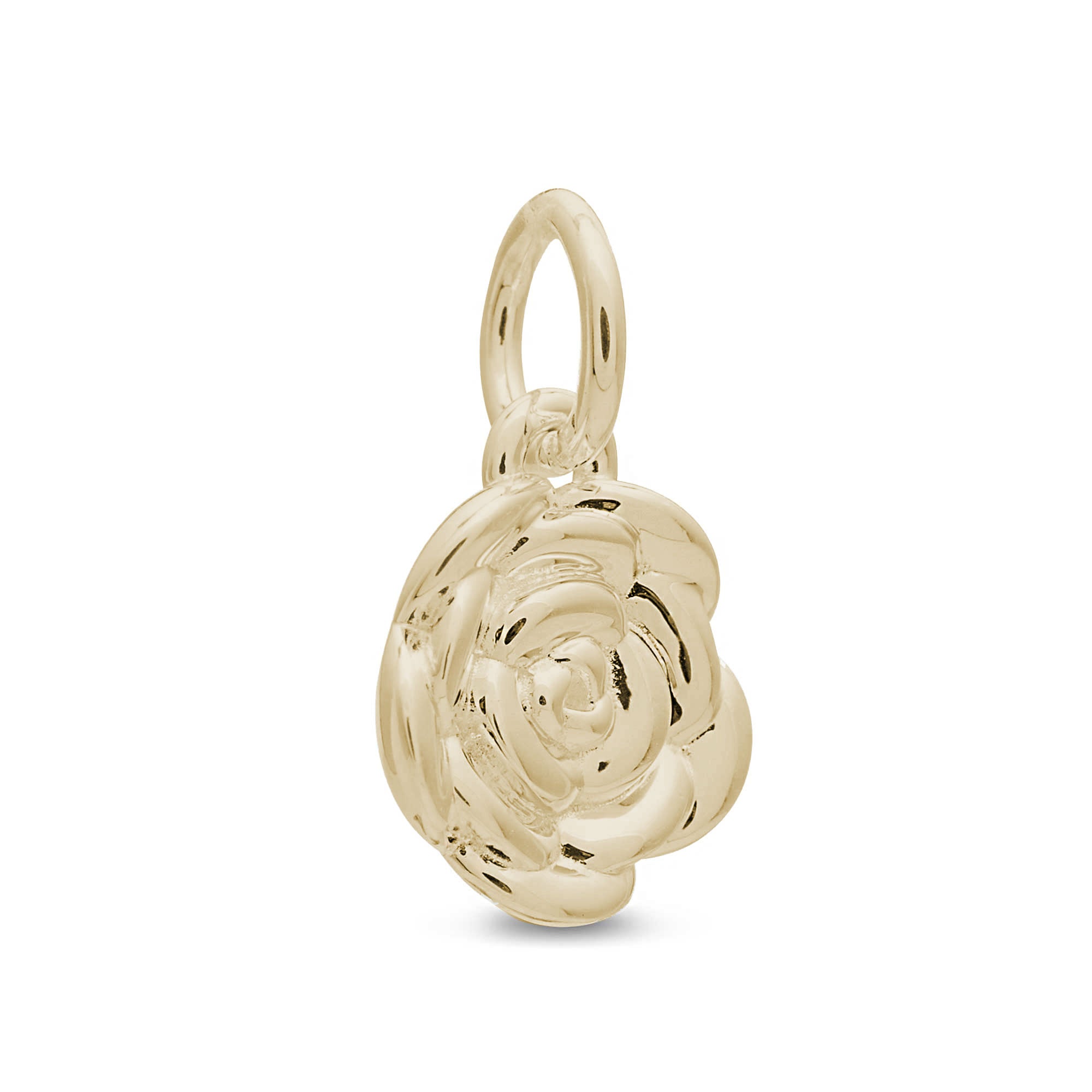 Rose Flower Solid Gold Engraved Charm – Scarlett Jewellery