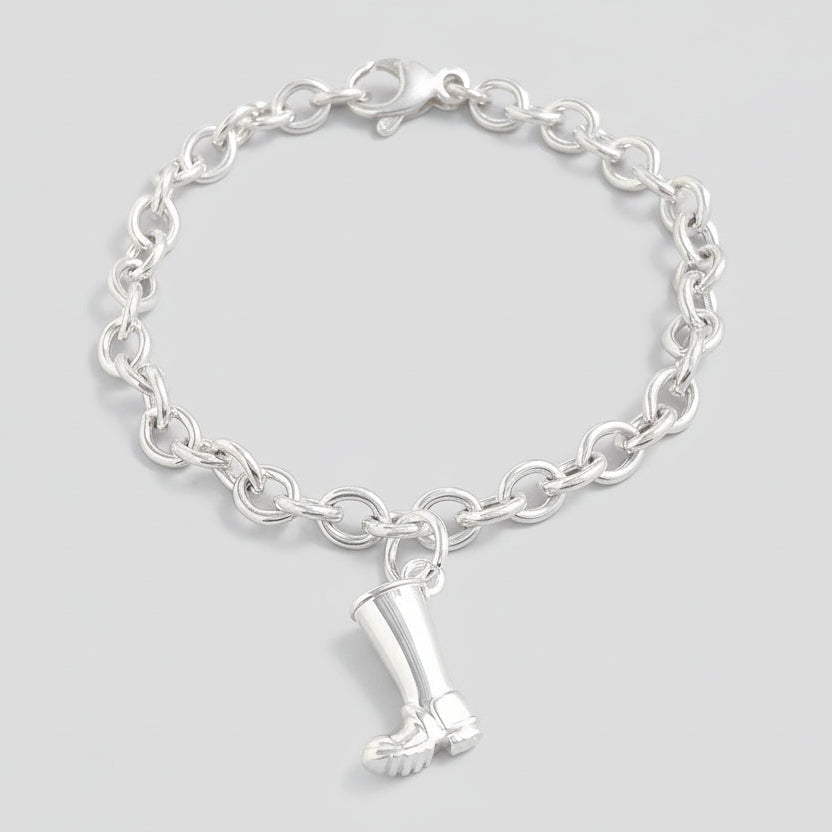 Welly Boot Personalised Silver Charm - Wellington Boot Pendant ...